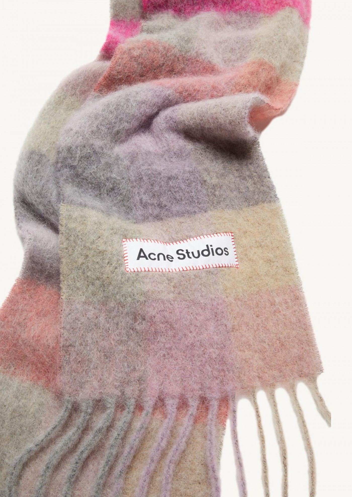 Mohair checked scarf pink - Acne Studios