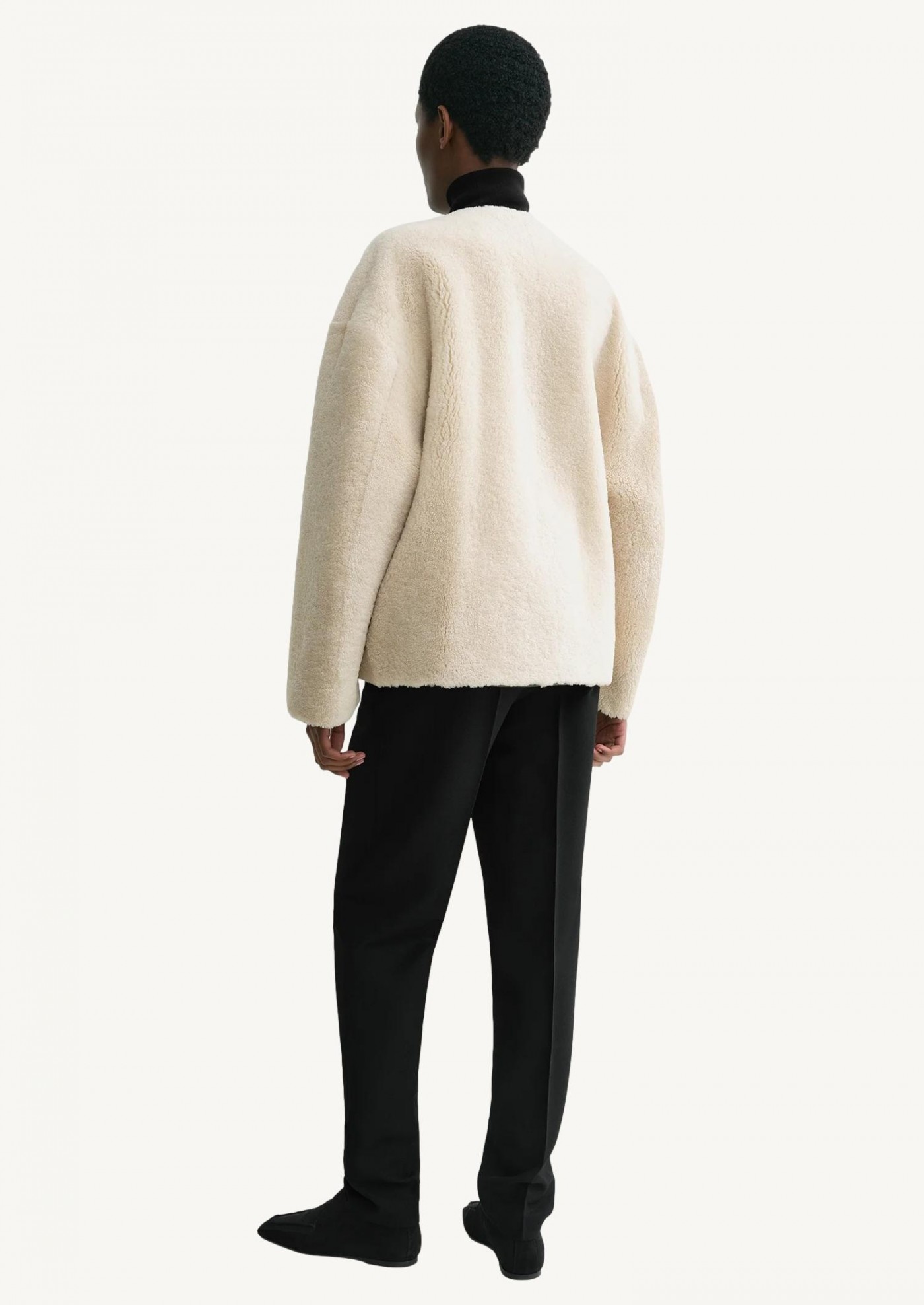 Teddy shearling clasp jacket off-white - Totême